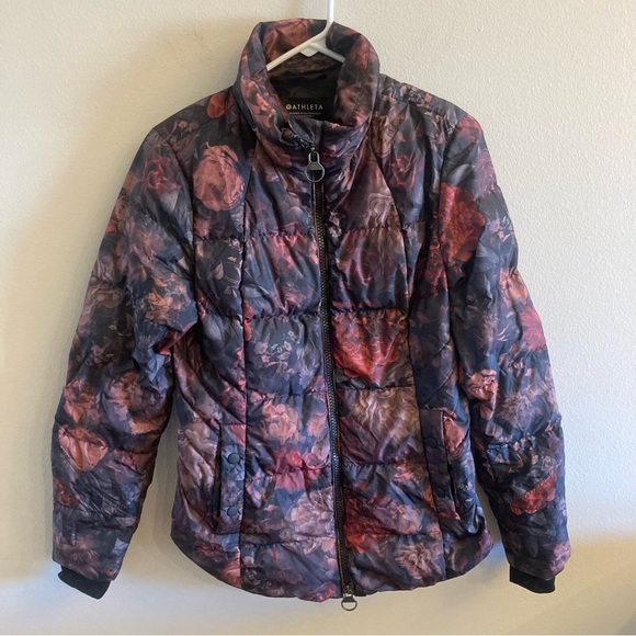 Athleta | Jackets & Coats | Athleta Downtown Printed Down Puffer Jacket ...